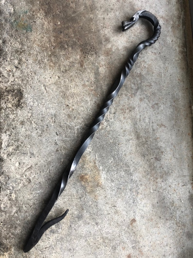 Dragon Head Fire Poker, Fire Tool, Forged Dragons Head, Blacksmith Made ...
