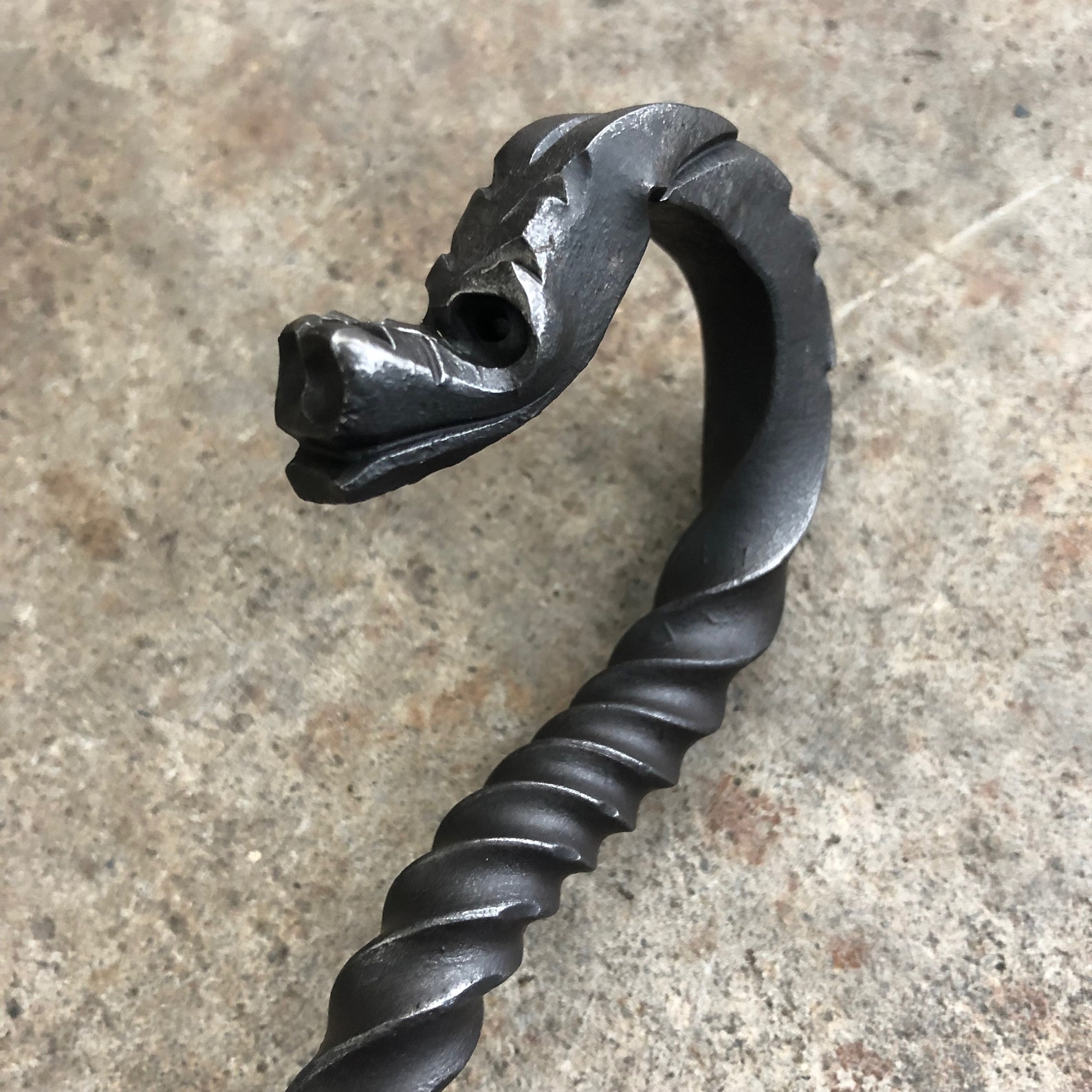 Dragon Head Fire Poker, Fire Tool, Forged Dragons Head, Blacksmith Made ...