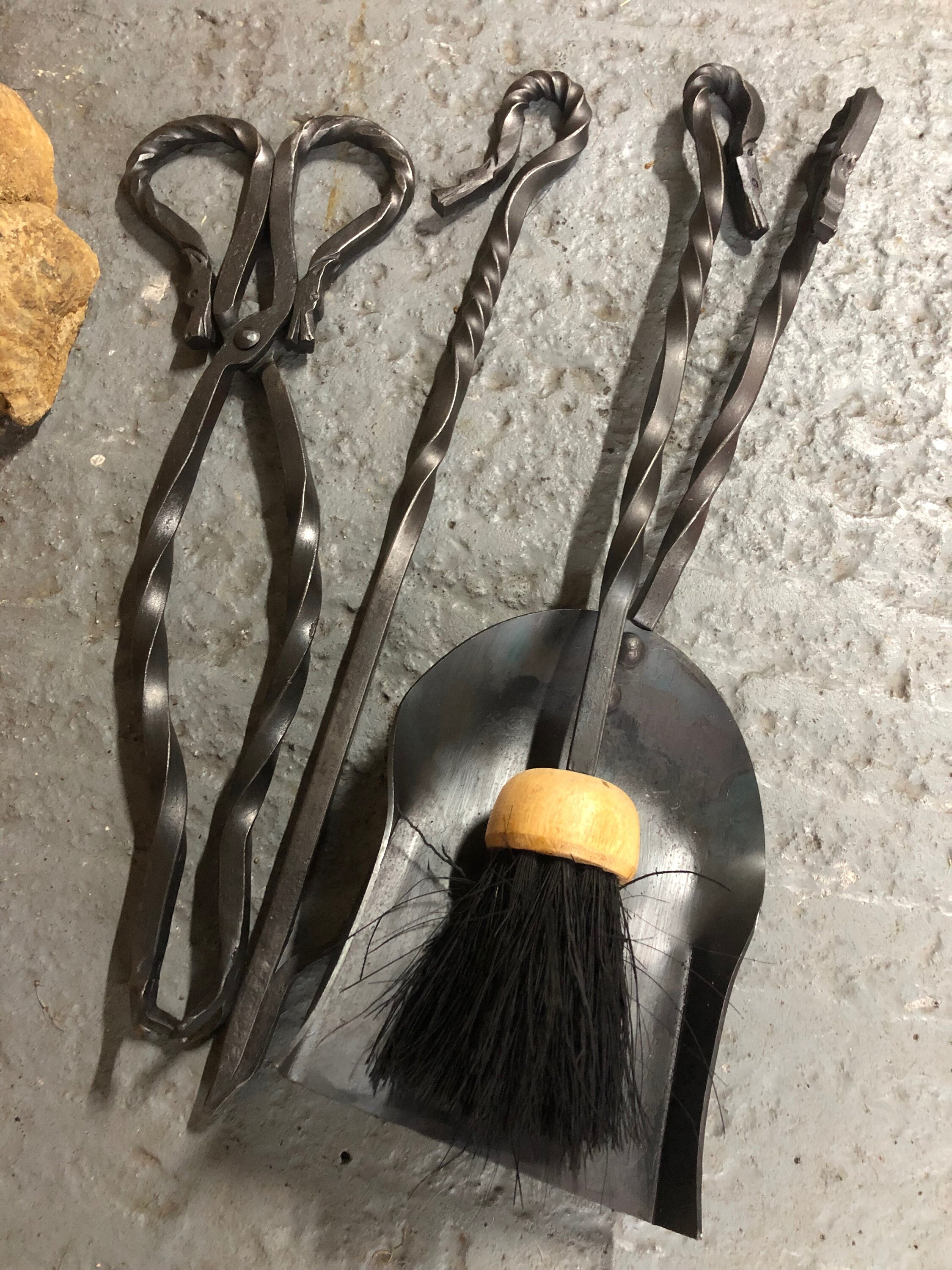 Celtic Dog Fire Tools 4 PC Set Poker Tongs Dustpan and - Etsy UK