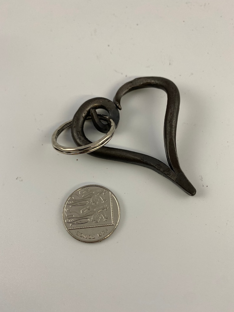 Iron Heart Keyring, Hand Forged, Iron Anniversary Gift, Blacksmith Made ...