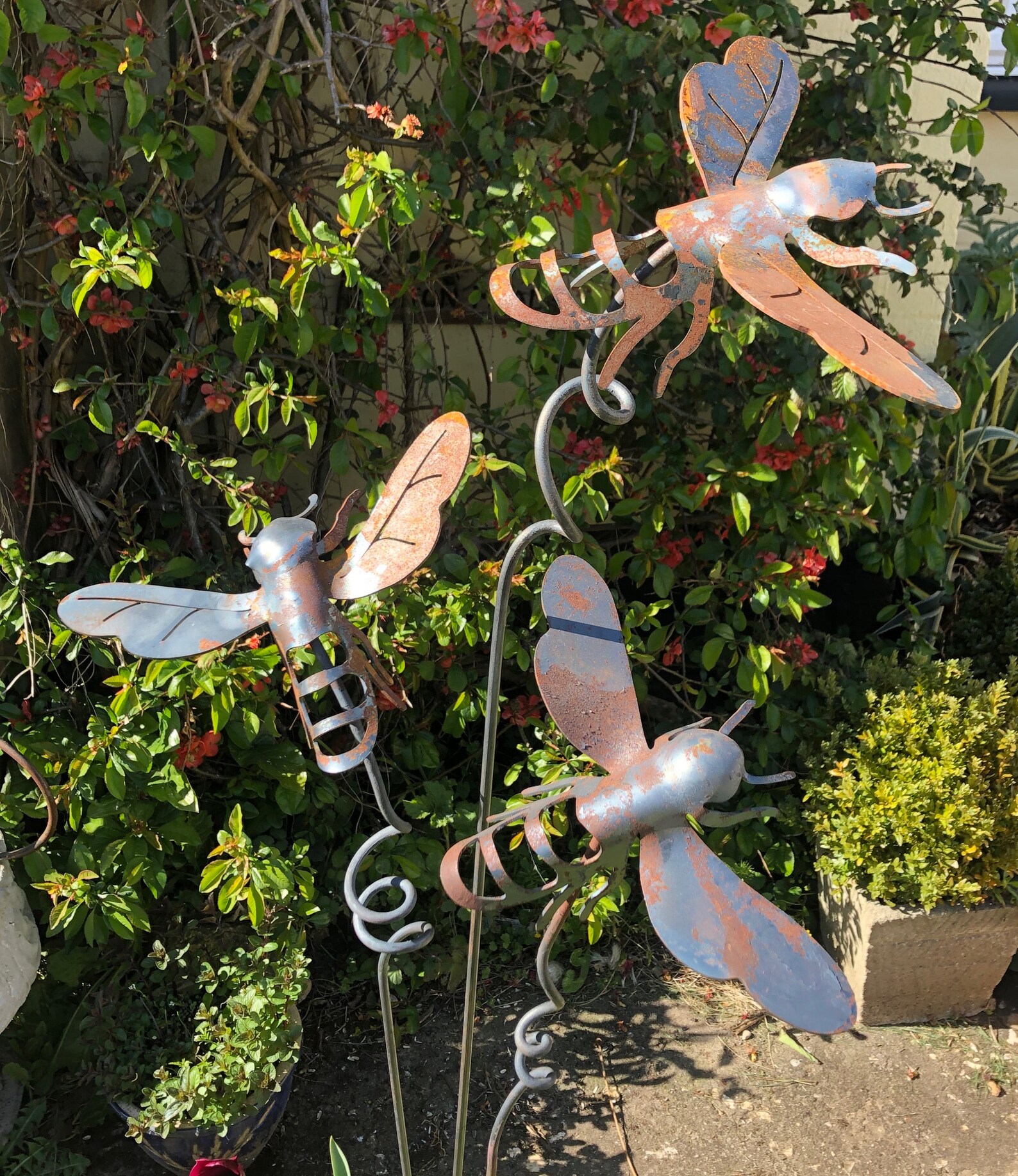 Bumble Bee Garden Art Iron Bee Steel Bee Garden Sculpture - Etsy UK