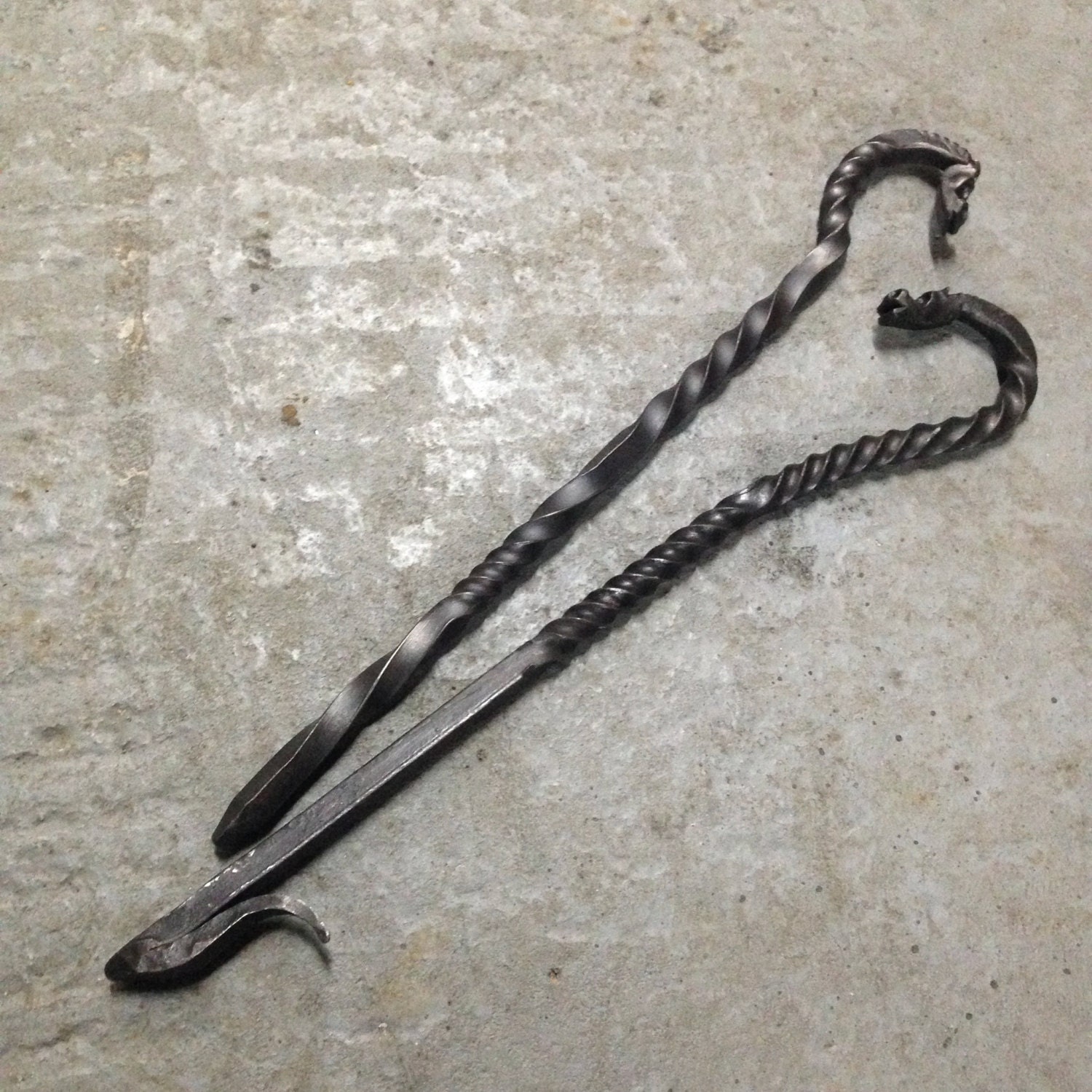 Dragon Head Fire Poker Fire Tool Forged Dragons Head | Etsy UK