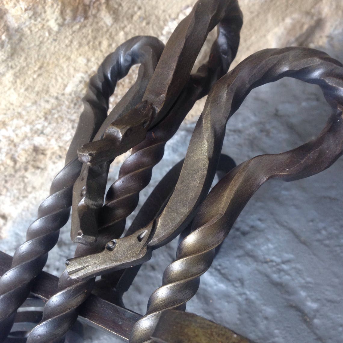 Dogs Head Fire Set Hearth Tidy Blacksmith, Canine, Wolf's Head, Celtic ...