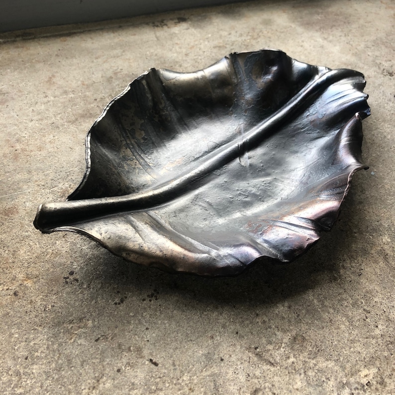 Iron Leaf Bowls Decorative Hand Forged Leaf Dish Iron Gift | Etsy