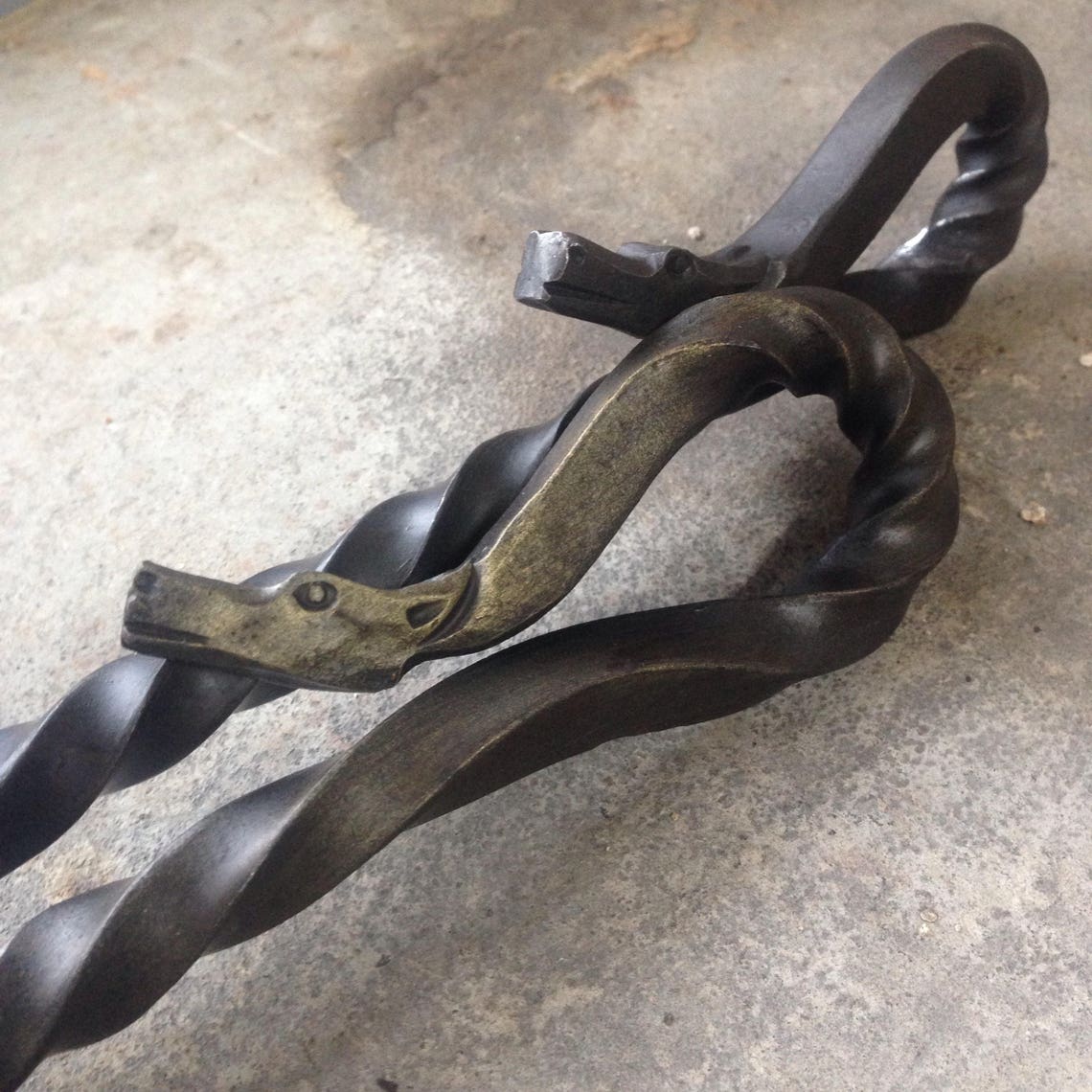 Dogs Head Fire Set Hearth Tidy Blacksmith Canine Wolf's | Etsy