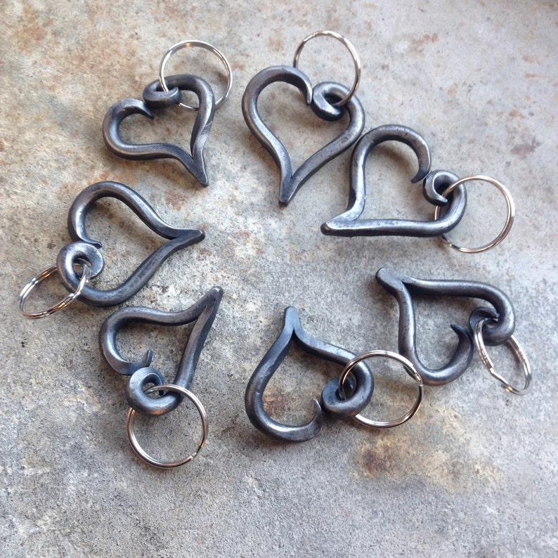 Iron Heart Keyring Hand Forged Iron Anniversary Gift - Etsy