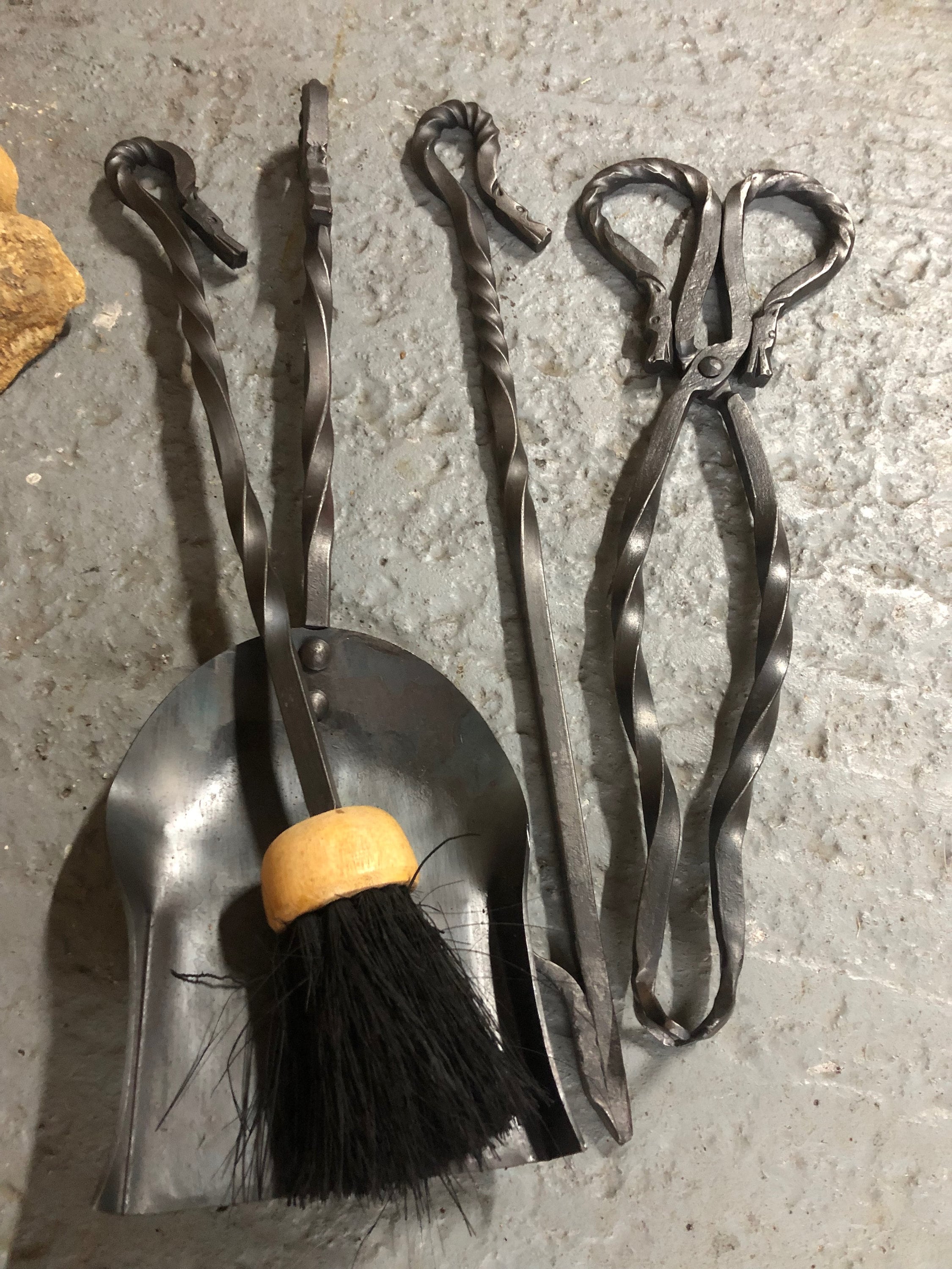 Celtic Dog Fire Tools 4 PC Set Poker Tongs Dustpan and - Etsy UK