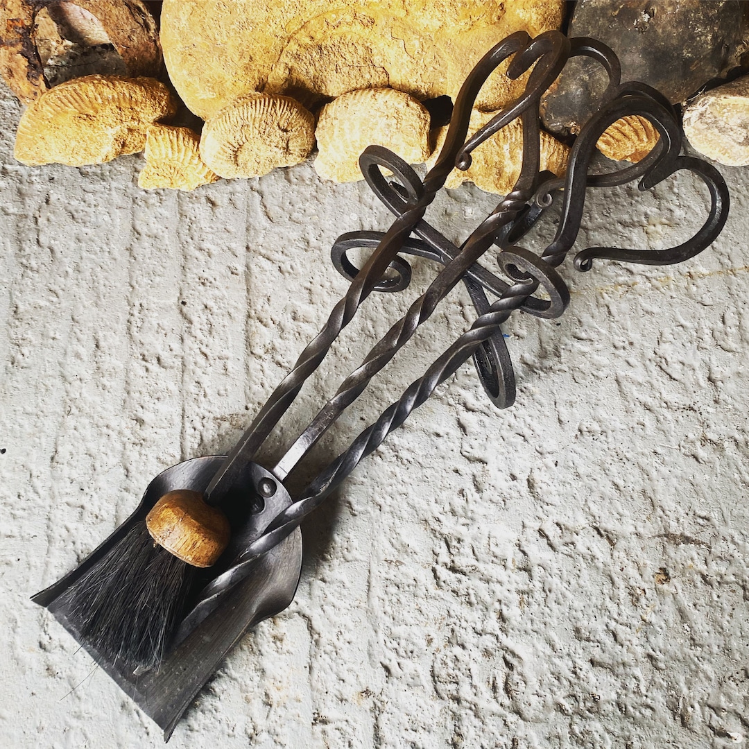 Heart Topped Fireplace Tools, Fireplace Set, Hearth Tidy With Fire ...