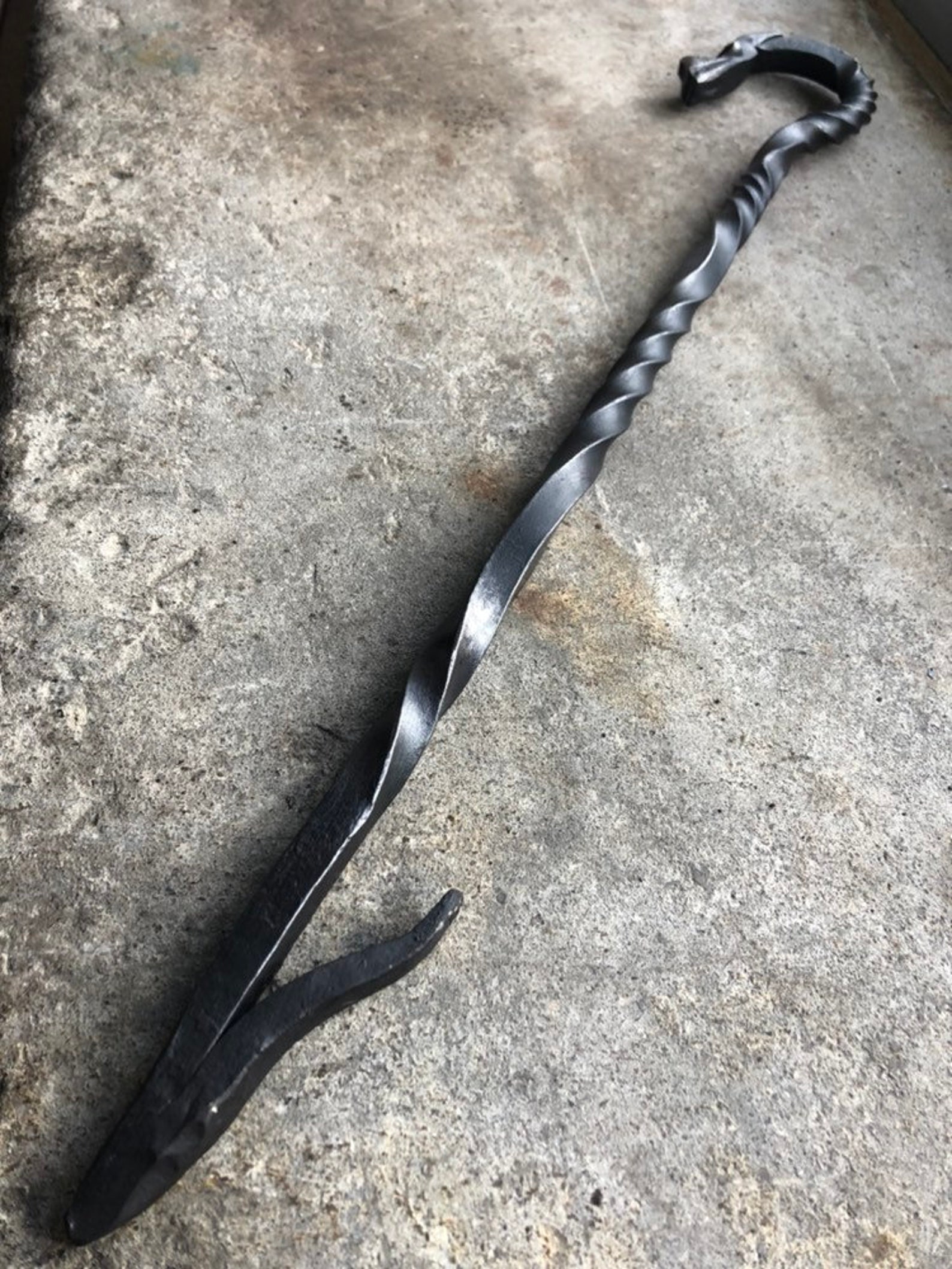 Dragon Head Fire Poker, Fire Tool, Forged Dragons Head, Blacksmith Made ...