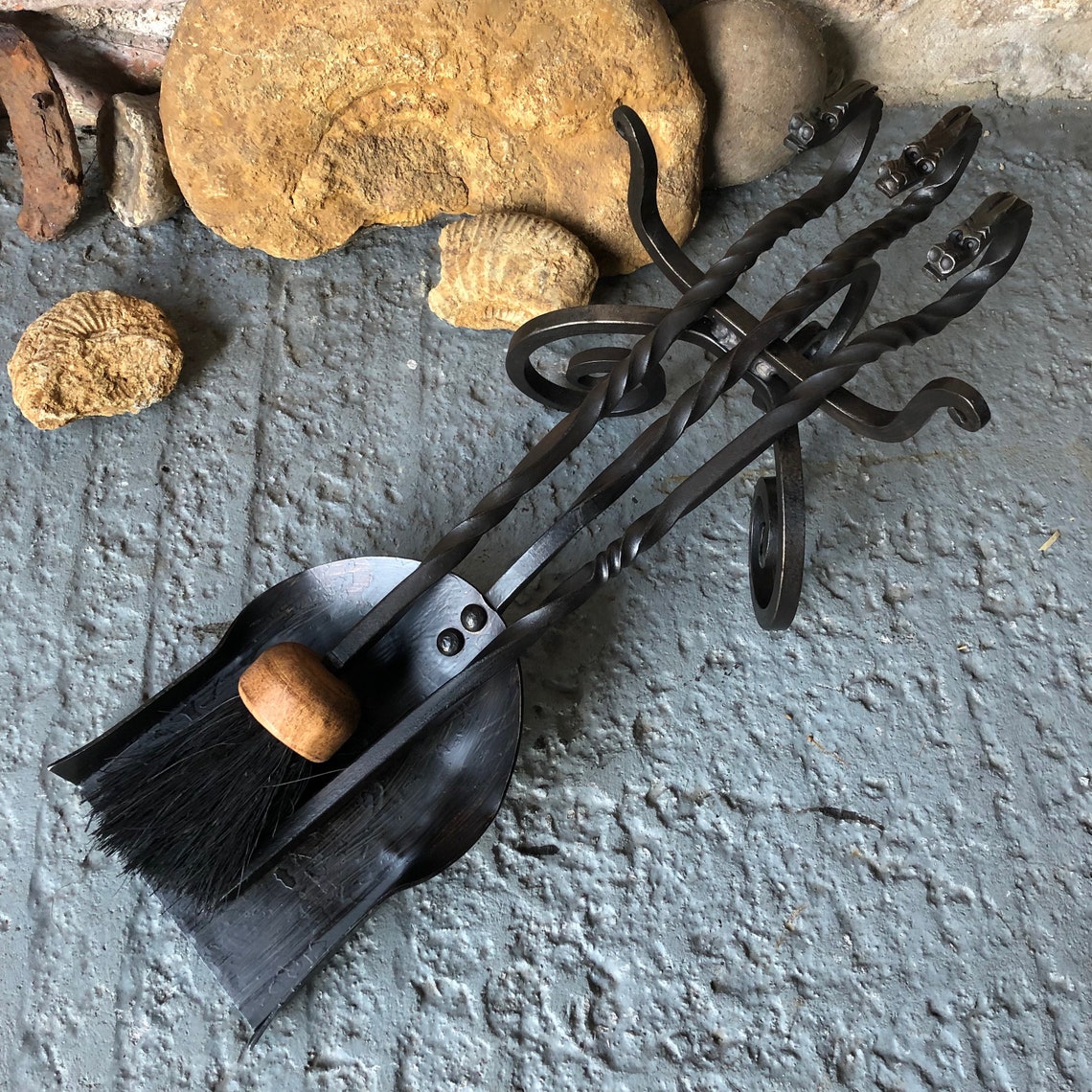 Dragon Head Fire Set Hearth Tidy Dragon Fire Tools Companion | Etsy