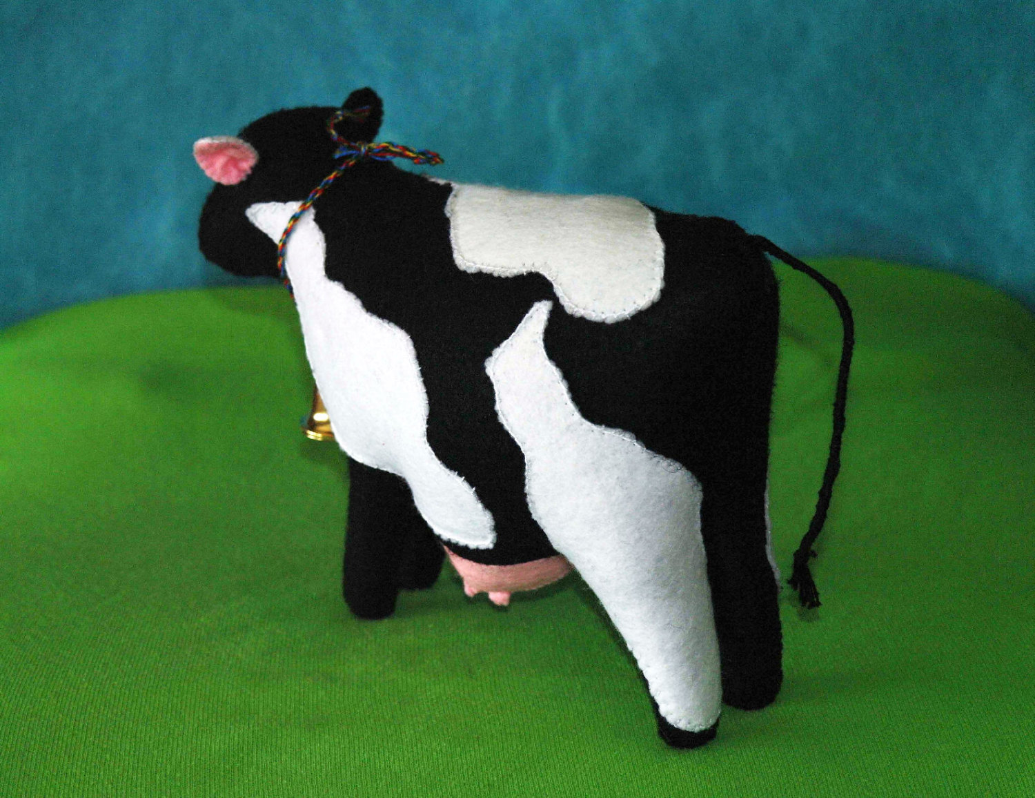 Waldorf Black & White Cow Doll (with A Bell), Handmade From Natural ...