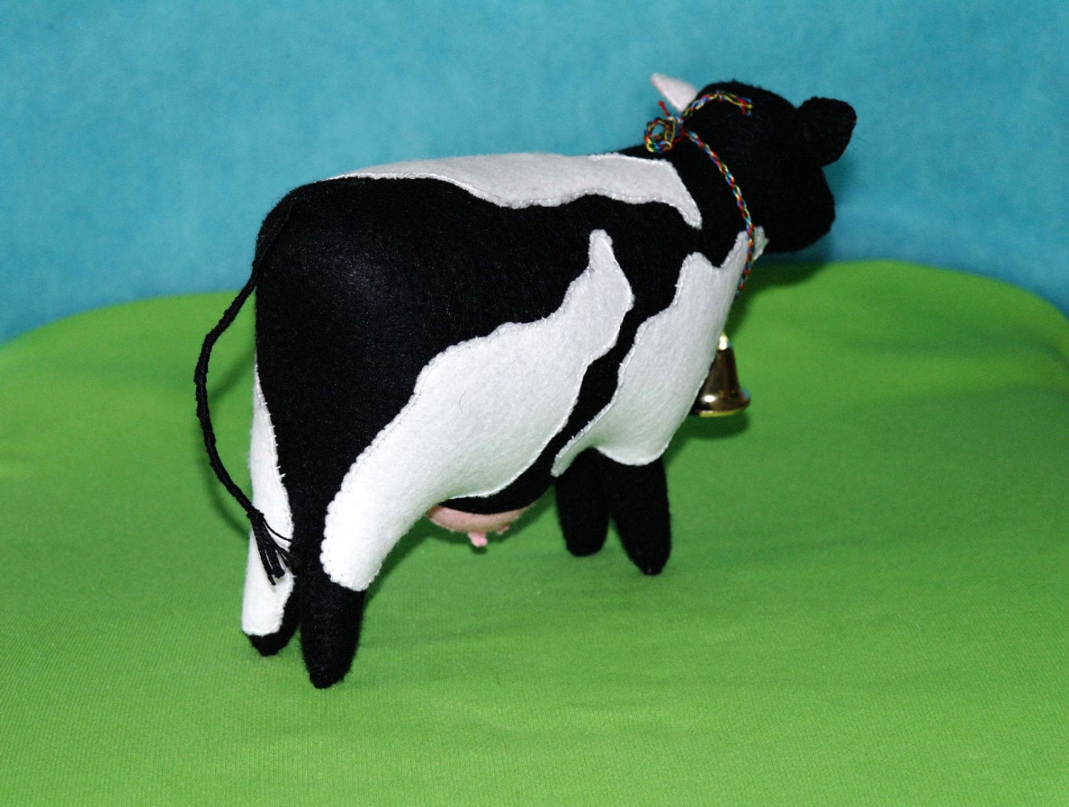 Waldorf Black & White Cow Doll with A Bell, Handmade From Natural ...