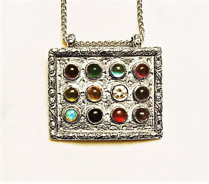 12 Tribes of Israel. Sterling Silver Priestly Pendant. Aaronic Ephod ...
