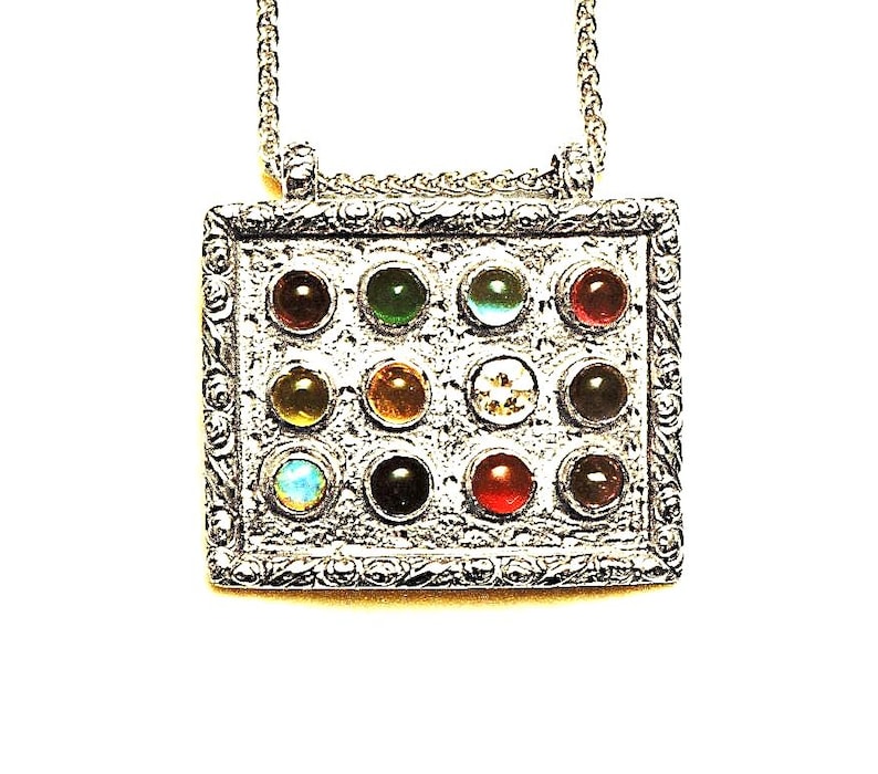 12 Tribes of Israel. Sterling Silver Priestly Pendant. Aaronic Ephod ...