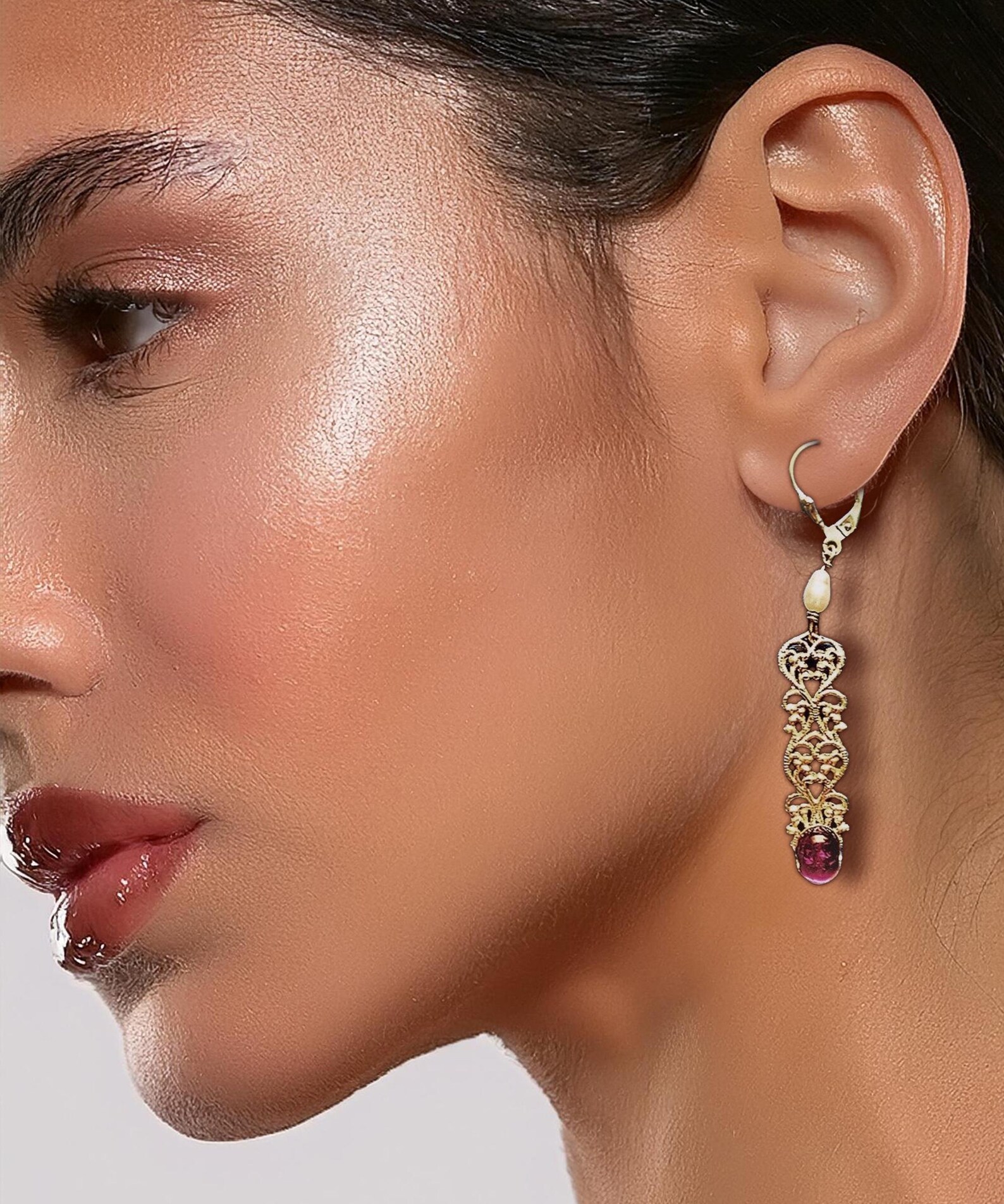 Unique Israeli Earrings. Solid Gold. Filigree. Handmade. Drop ...