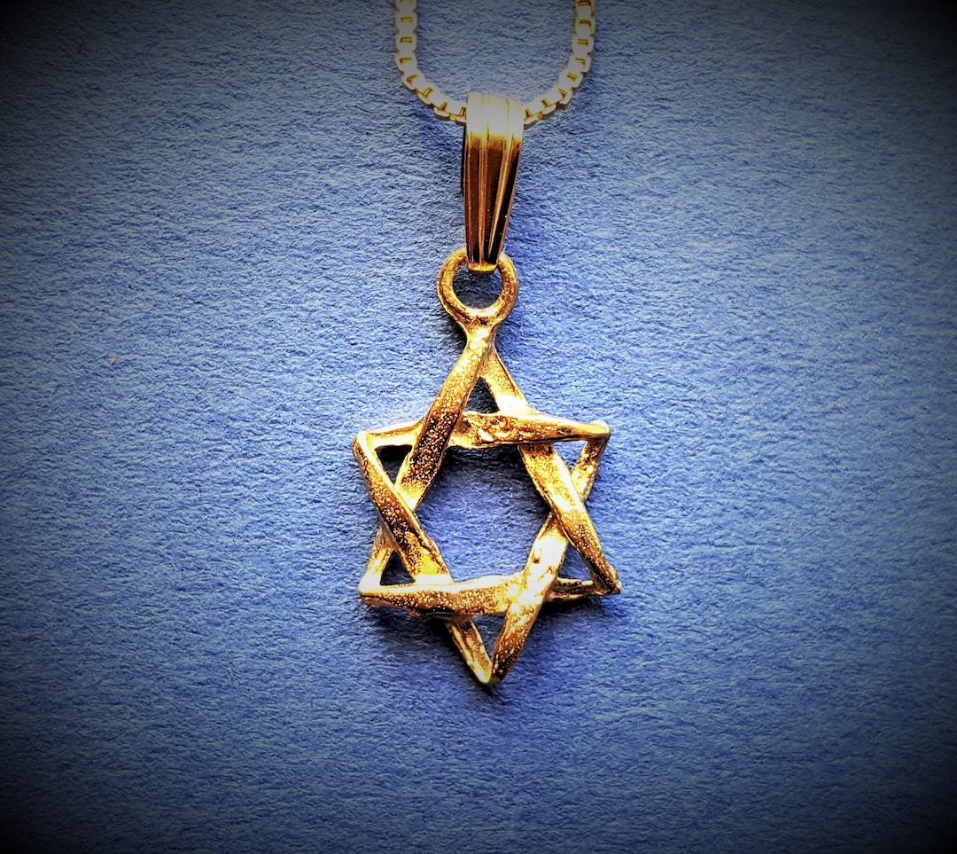 Star of David Gold. 14k Solid Gold Woven Star of David Pendant. Gold ...