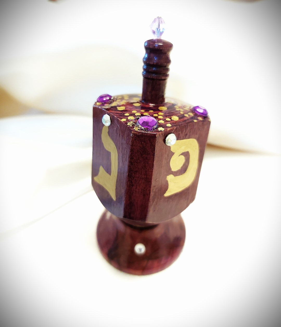 Hanukkah Dreidel From Israel. Handmade Olive Wood Dreidel. Dreidels for ...