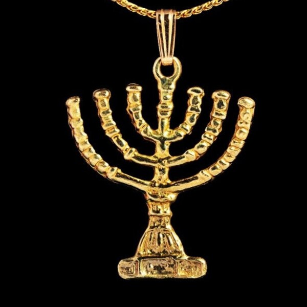 Menorah Gold Pendant - Etsy