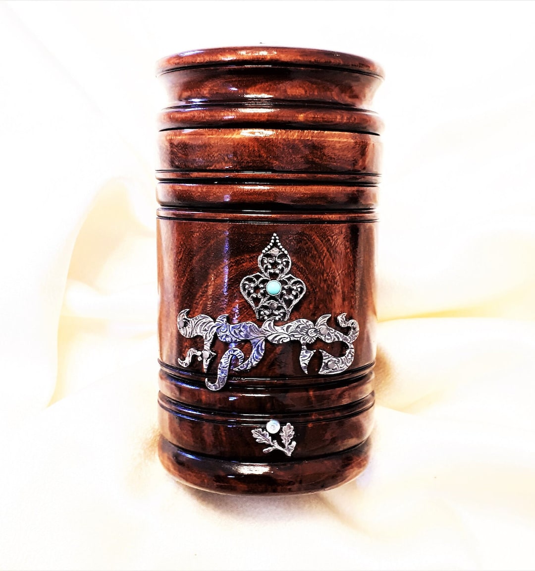 Tzedakah Boxes. Olive Wood & Sterling Tzedakah Box. Jewish Charity Box ...