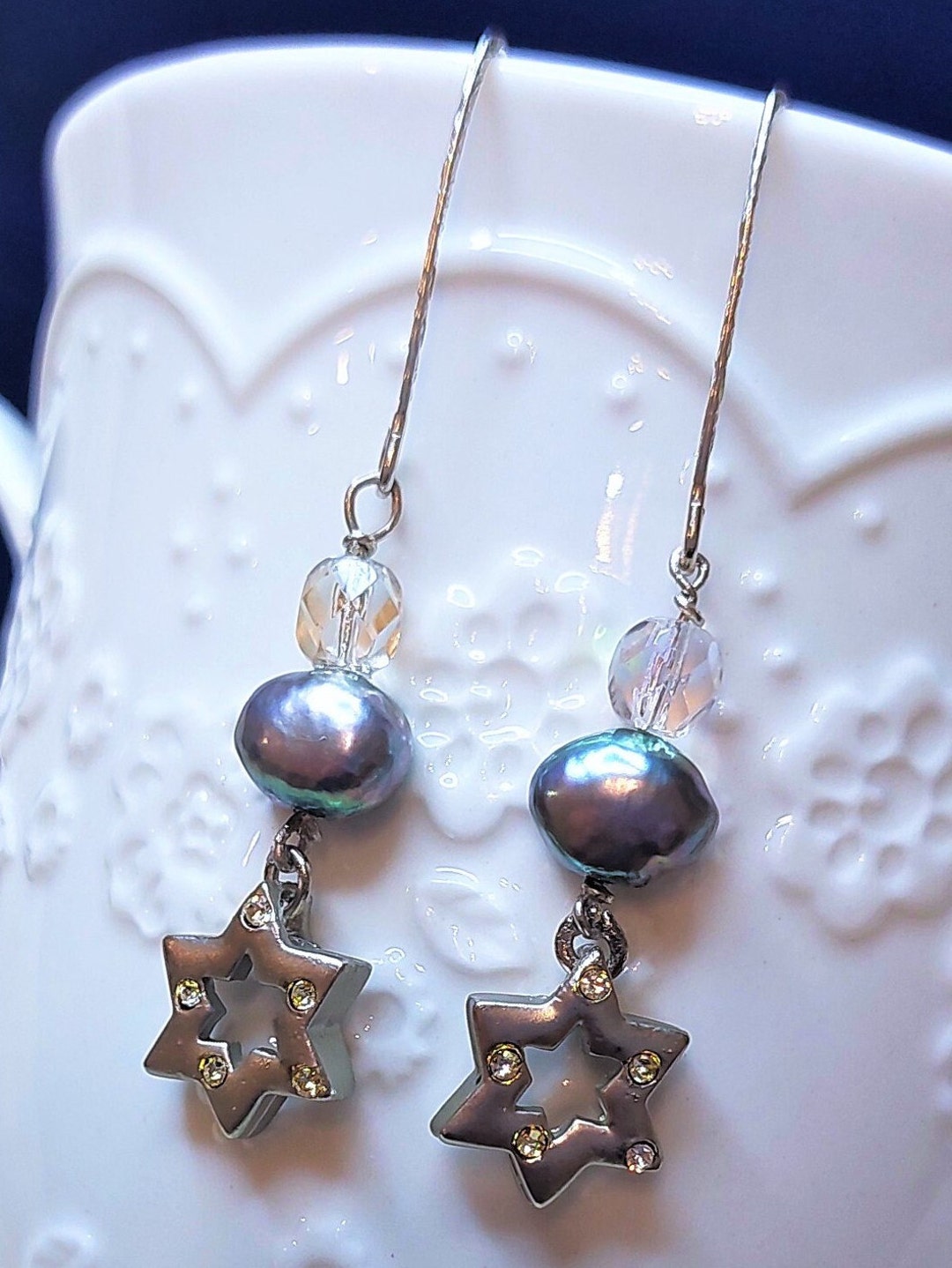 Jewish Earrings. Jewish Jewelry. Silver Star of David Earrings. Jewish ...