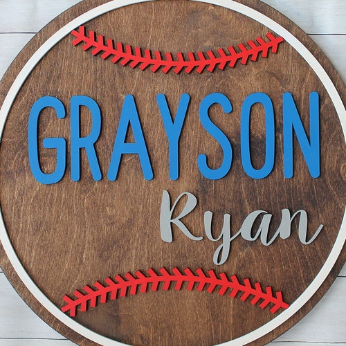 Baseball Baby Name Sign Baby Boy Name Sign Sports Nursery - Etsy