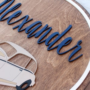 Car Baby Name Sign Vintage Car Nursery Name Sign Baby Boy - Etsy