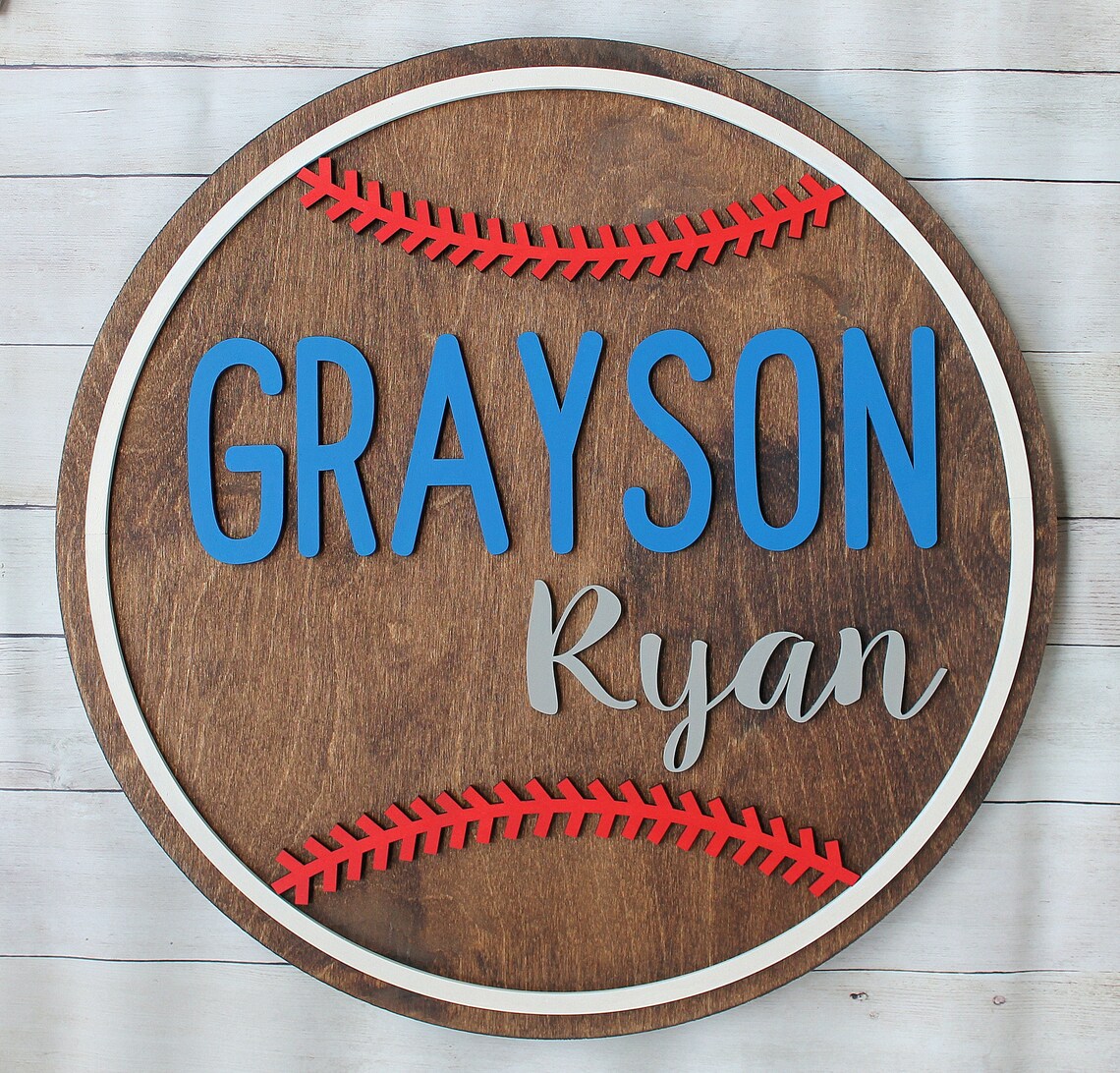 Baseball Baby Name Sign Baby Boy Name Sign Sports Nursery | Etsy