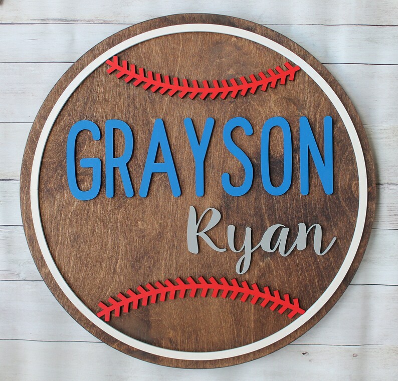 Baseball Baby Name Sign Baby Boy Name Sign Sports Nursery - Etsy
