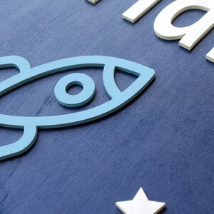 Baby Name Sign Rocket Ship Sign Space Nursery Sign Boy - Etsy