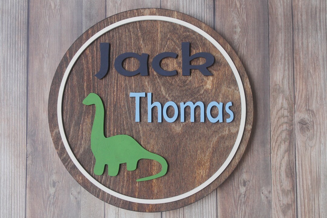 Boys Nursery Name Sign, Nursery Circle Wood Sign, Custom Baby Name Sign ...