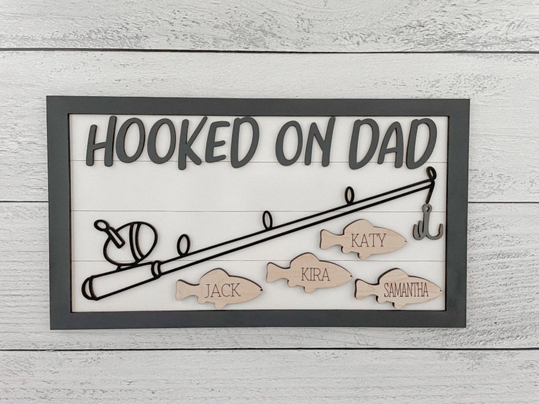 Dad Fishing Sign, Personalized Father's Day Sign Gift, Fishing Sign ...