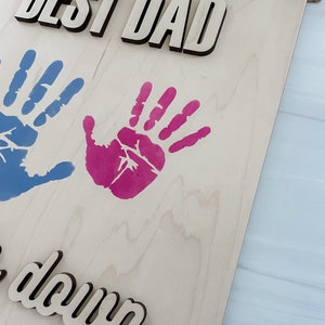 Best Dad Hands Down DIY Handprint Sign, Father's Day Gift, Kids Craft ...