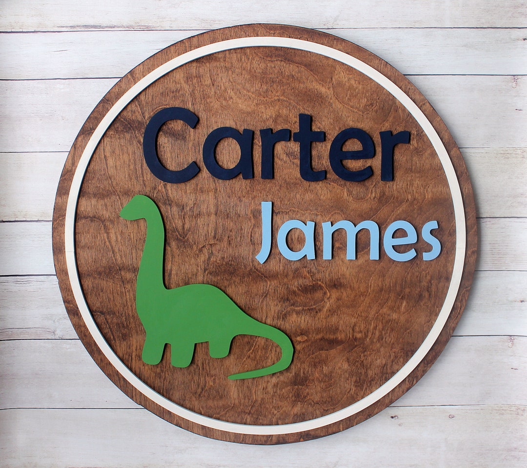Dinosaur Baby Name Nursery Sign, Personalized Name Sign - Etsy