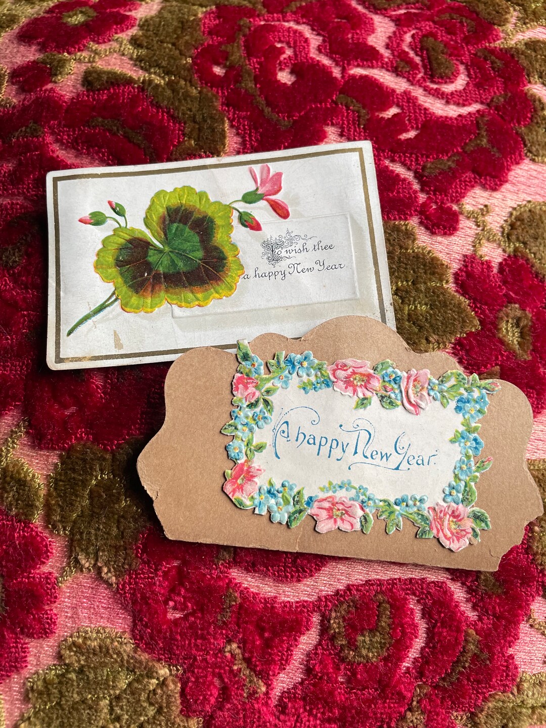 Pair of Antique 1880 Victorian Birthday Cards Ephemera - Etsy