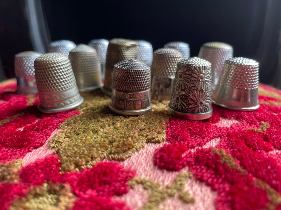 Collection of 13 Antique & Vintage Assorted Thimbles Sewing Supply Gift ...