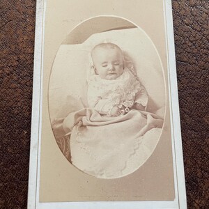 Antique Victorian Era Post Mortem Baby Infant CDV Portrait Photo Card ...