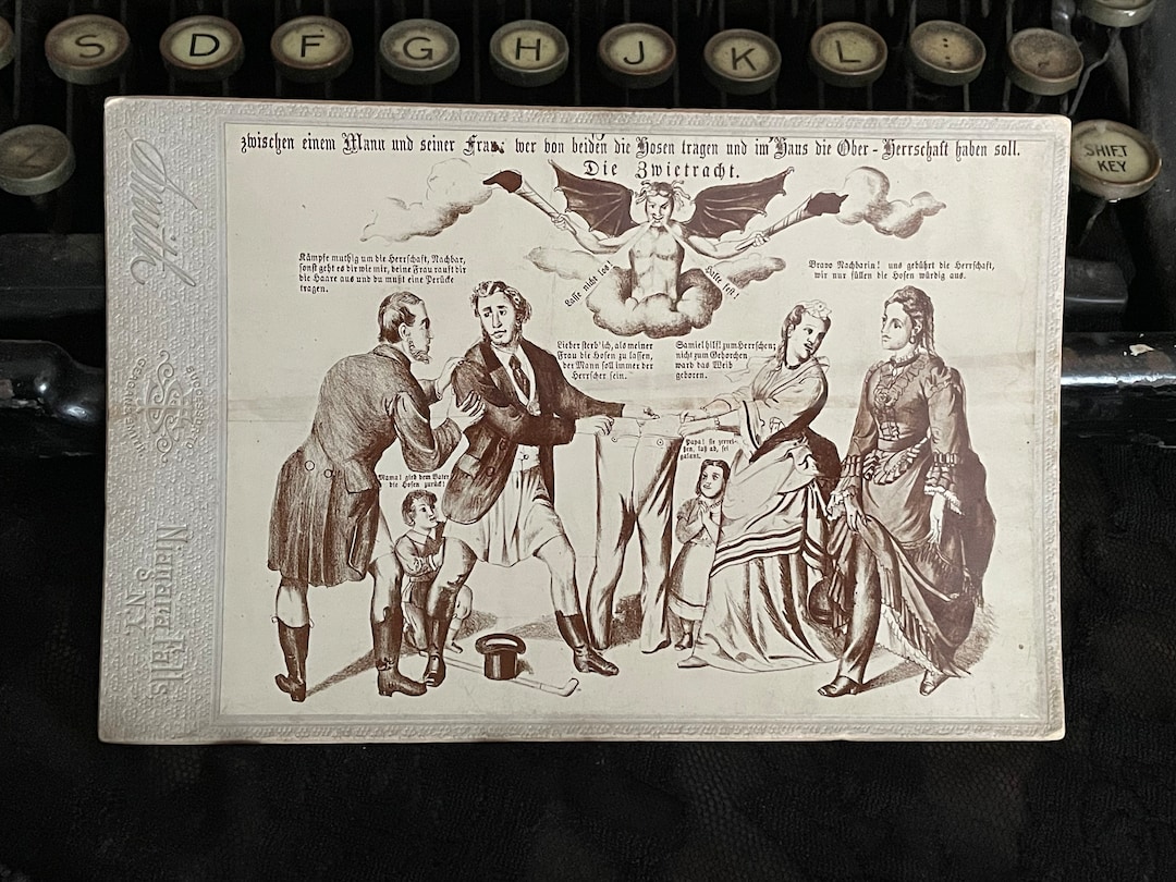 Rare Antique Unusual the Discord : Upending the World German Cabinet ...