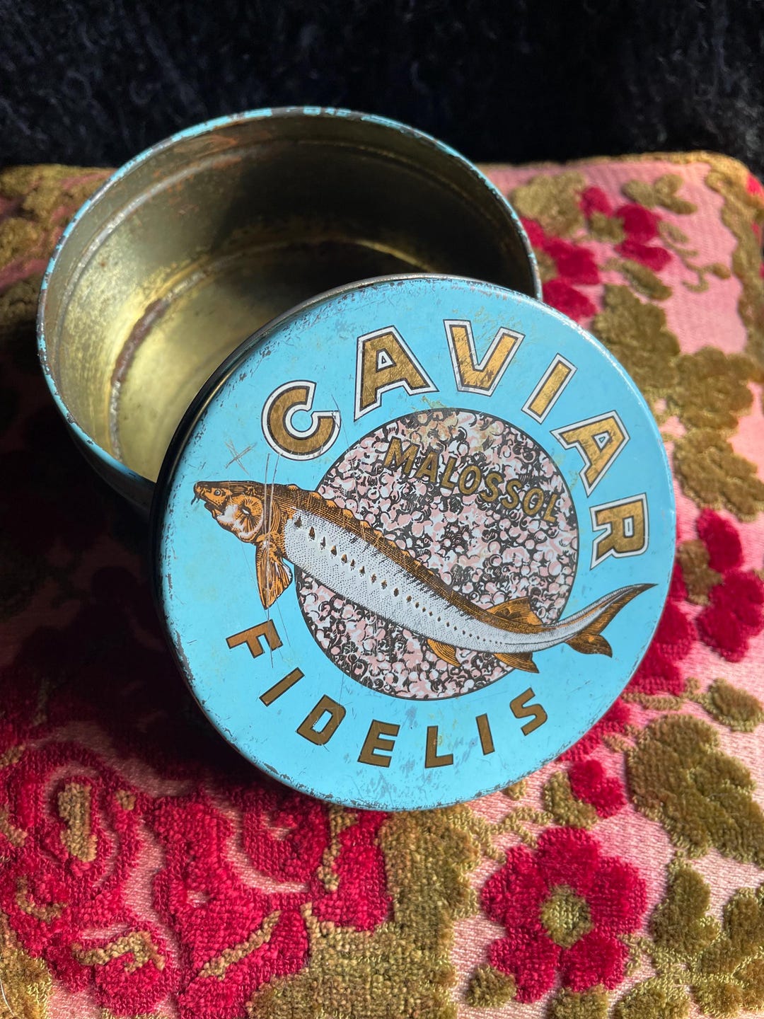 Vintage Iron Gate Fish Fidelis Caviar Tin Empty Tin - Etsy