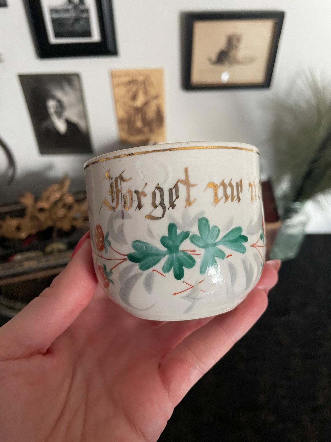 Antique Forget Me Not Strawberry Mug Teacup - Etsy
