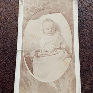 Antique Victorian Era Post Mortem Baby Infant CDV Portrait Photo Card ...