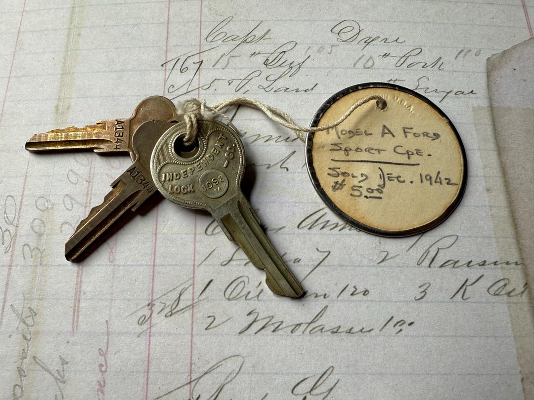 Trio of Vintage Keys W/ Key Tag Model A Ford Sports Coupe - Etsy