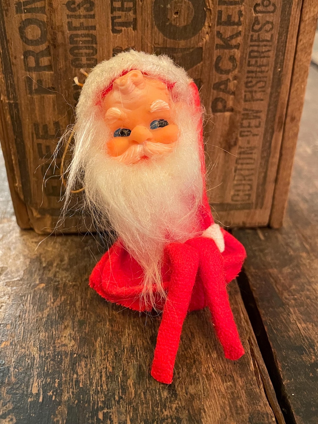 Vintage Christmas Holiday Santa Claus Pixie Elf Knee Hugger Ornament - Etsy