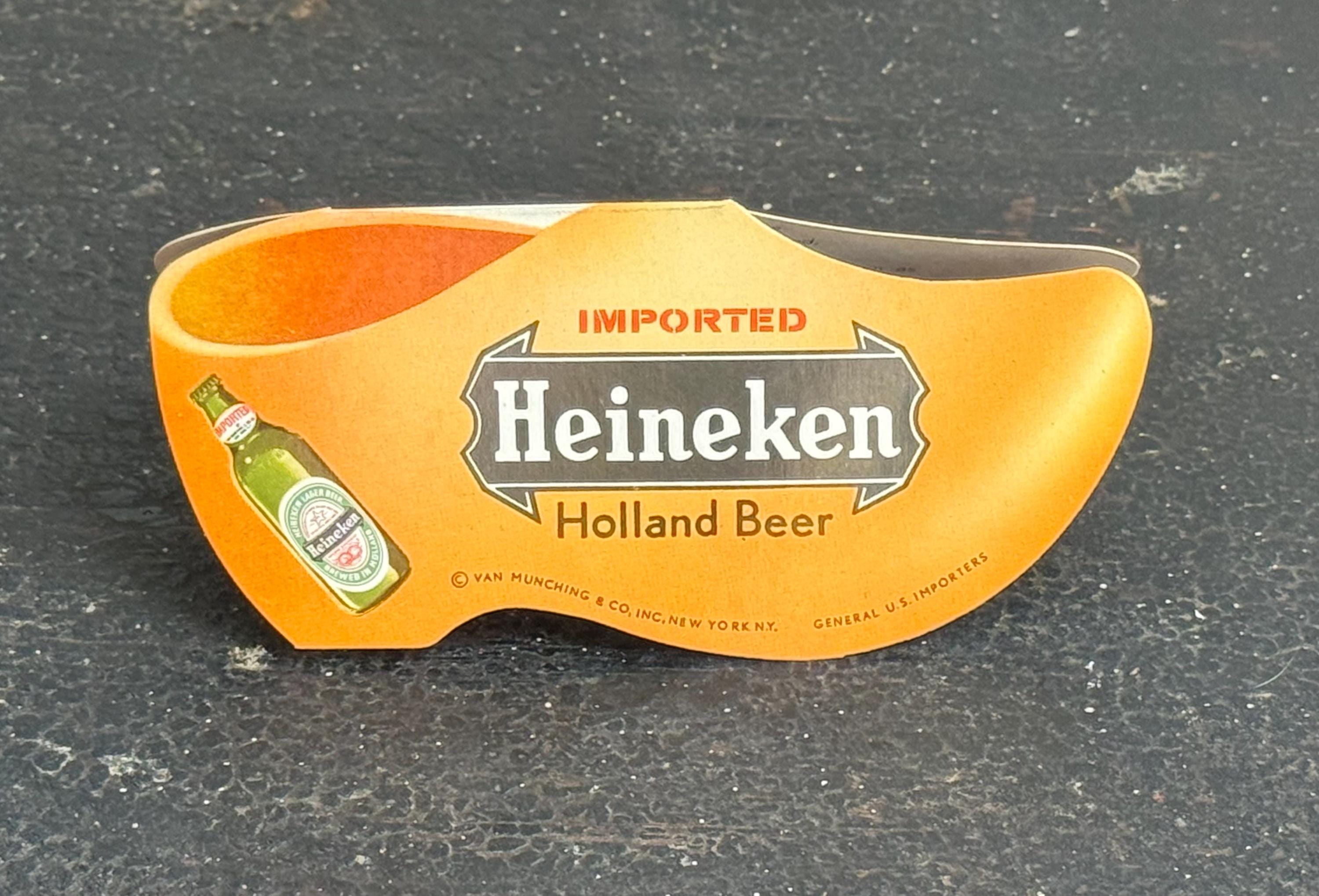 Vintage 1950s Heineken Beer Holland Wooden Shoe Advertising Tent Card ...