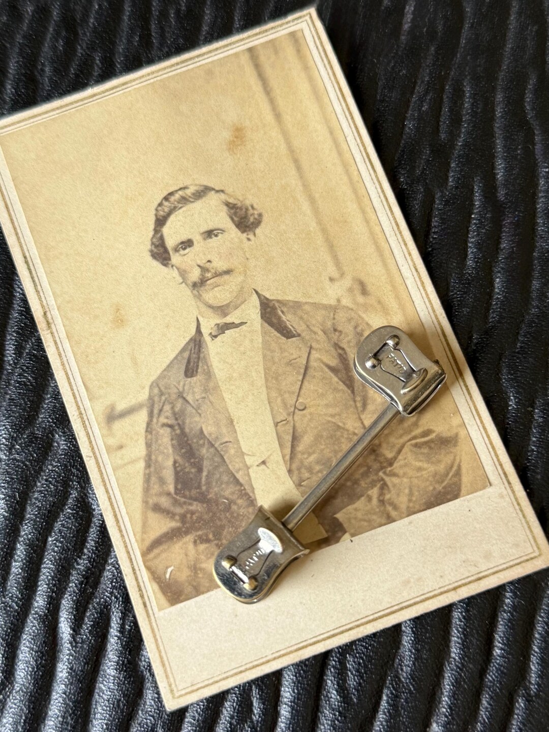 Antique 1890s Washburne Cheater Card Clip Cuff Holder Clasp "bull Dog ...