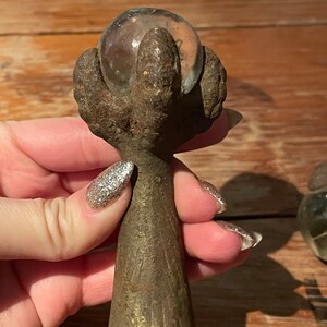 Set of 3 Antique Cast Iron Clawfoot Glass Ball Table Leg Feet - Etsy