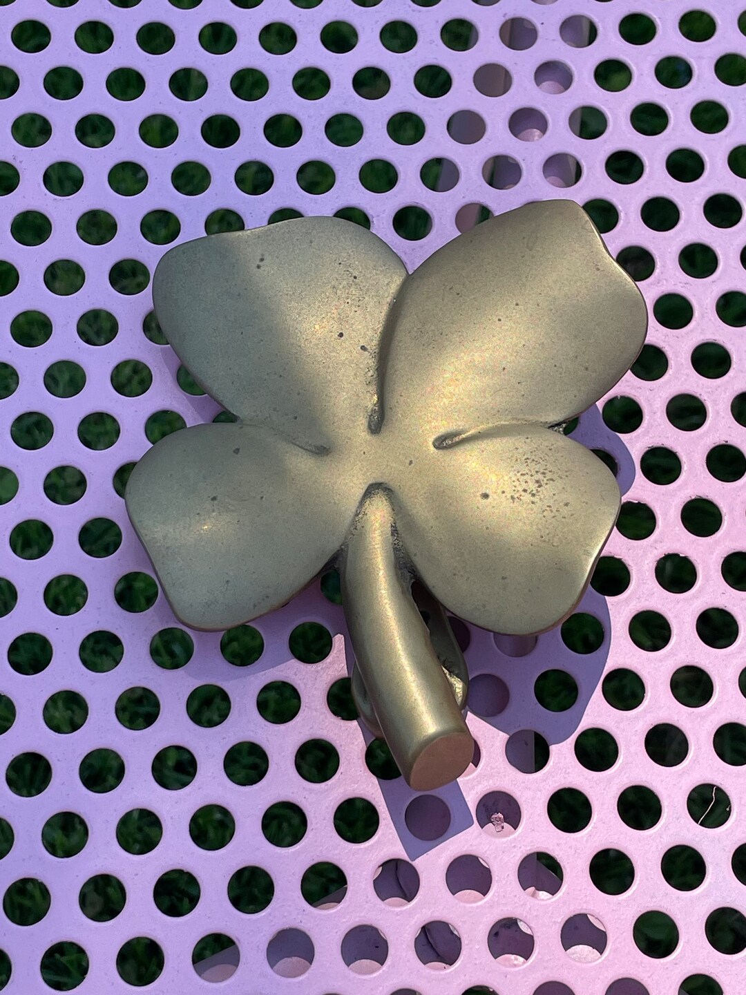 Vintage Heavy Brass Four Leaf Clover Shamrock Door Knocker Lucky Irish ...