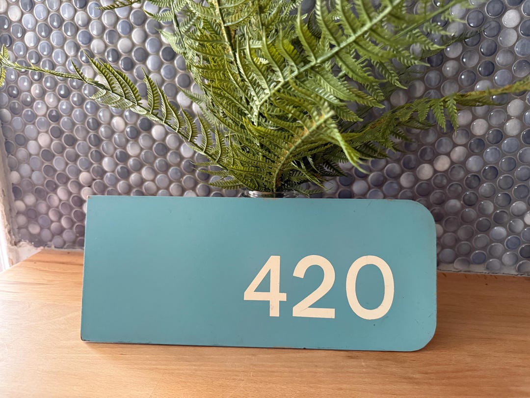 Vintage 420 Room Number Sign Wall Decor Home Decor Doctors Office Sign ...