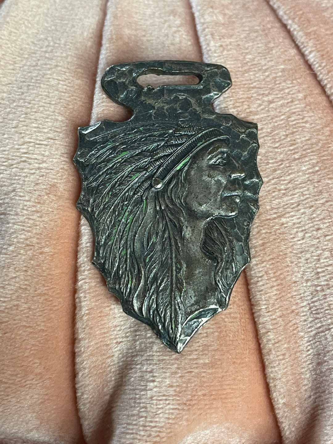 Antique Early 1900s Indian Chief Native Arrowhead Watch Fob - Etsy