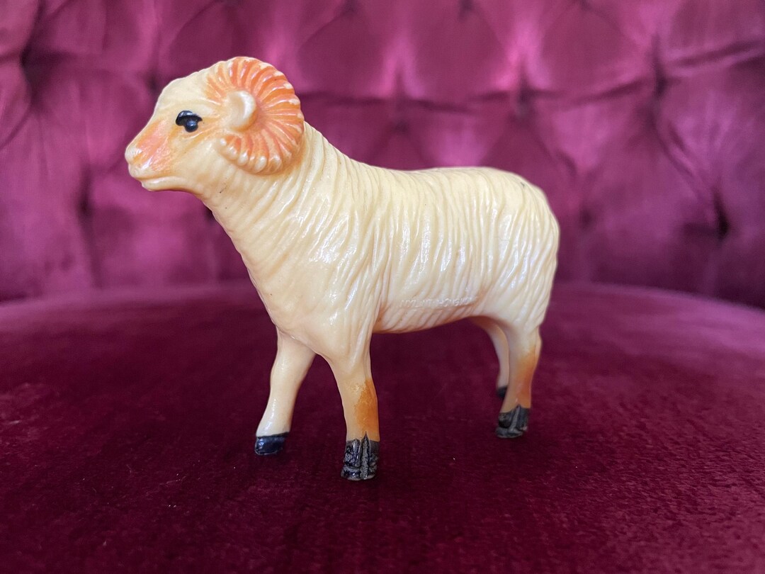 Vintage Celluloid Sheep Ram Figurine Miniature Animal Toy Gift - Etsy