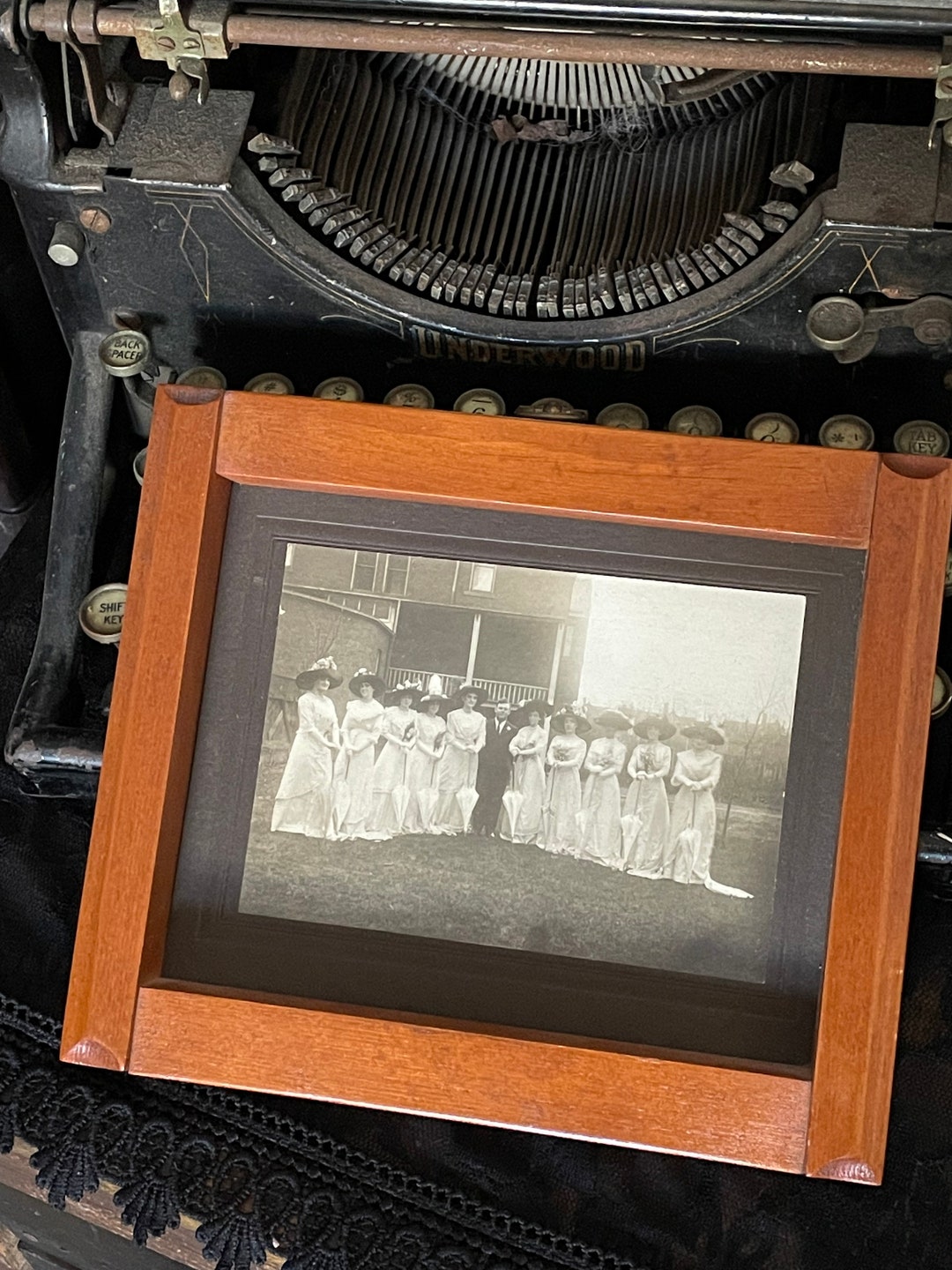 Antique Victorian Ladies Group Photo in Open Wood Frame - Etsy